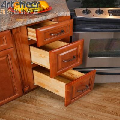 Cina Armadio da cucina in legno massello con armadio a parete e trattamento superficiale a membrana in PVC in vendita