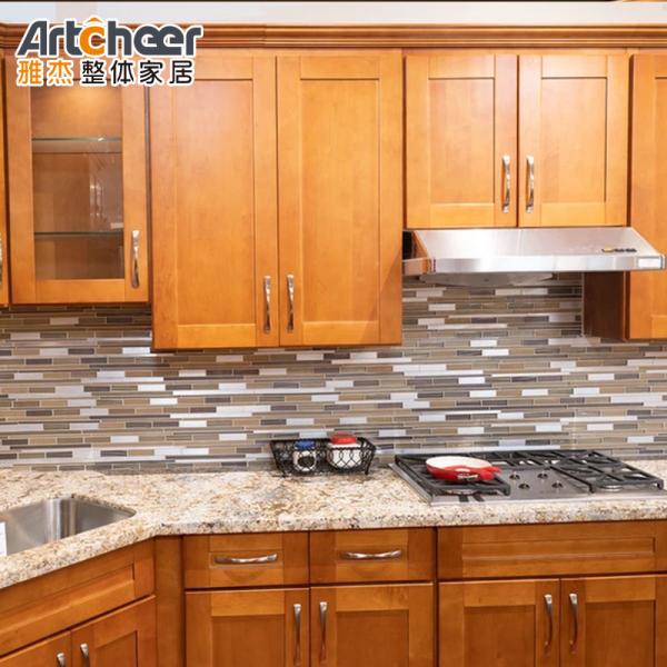 Quality Plywood Carcase Modular Kitchen Cabinet with Modern Stylish Design and Marble for sale