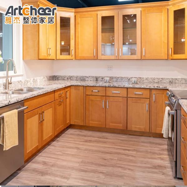 Quality Plywood Carcase Modular Kitchen Cabinet with Modern Stylish Design and Marble for sale