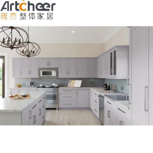 Quality Traditional German Plywood Kitchen Cabinet with Pure Acrylic Countertop at a for sale
