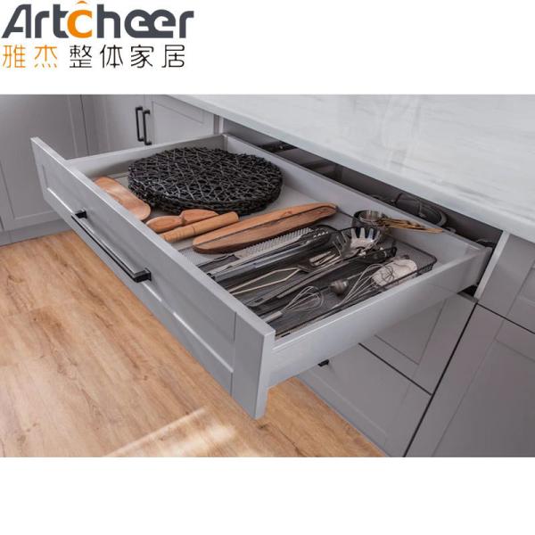 Quality Traditional German Plywood Kitchen Cabinet with Pure Acrylic Countertop at a for sale