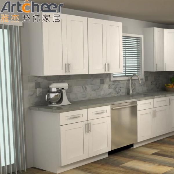 Quality Affordable Flat Pack Kitchen Cabinet with HPL/HPDL Door Material and Customized for sale