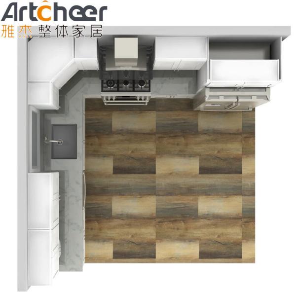 Quality Affordable Flat Pack Kitchen Cabinet with HPL/HPDL Door Material and Customized for sale