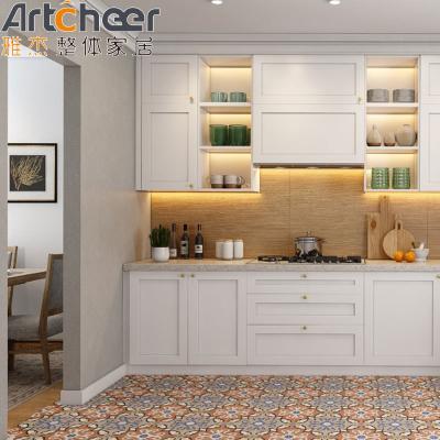 Cina Migliori armadietti da cucina moderni e eleganti con materiale per porte in compensato e design di lusso in vendita