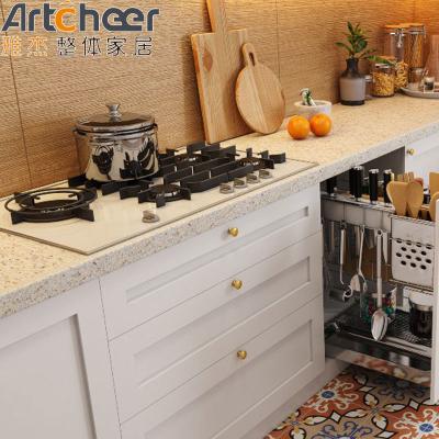 Cina Migliori armadietti da cucina moderni e eleganti con materiale per porte in compensato e design di lusso in vendita