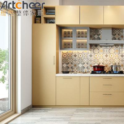 Cina High End Mobile Design U Shape cucina armadio con marmo pietra superiore e finitura lucida in vendita