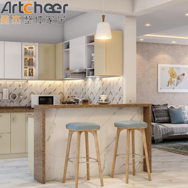 Quality Market Oak Frame kitchen cabinet u shape design with Particleboard Door and for sale