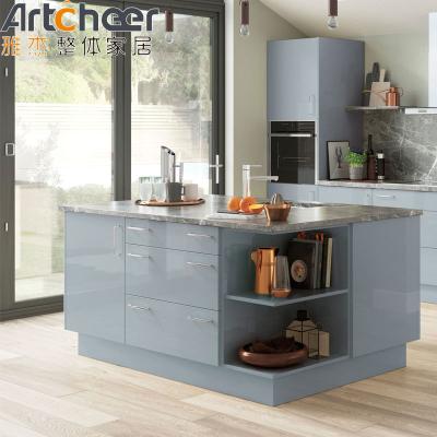 China Mail Packing Wood Melamine Modern Furniture Kitchen Cabinet with E0 Grade Material for sale
