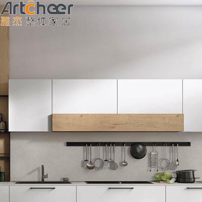 China Modern Kitchen Cabinets with Wall Cabinet Shelf Storage and E0 Grade Wood Melamine Design for sale