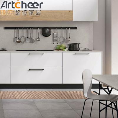 China Modern Kitchen Cabinets with Wall Cabinet Shelf Storage and E0 Grade Wood Melamine Design for sale
