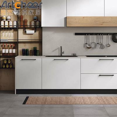 China Modern Kitchen Cabinets with Wall Cabinet Shelf Storage and E0 Grade Wood Melamine Design for sale