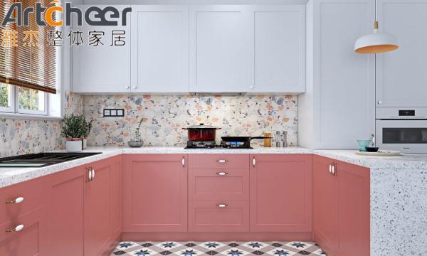 Quality High End Knock Down Design Pink Kitchen Cabinets Discontinued Typed Base for sale