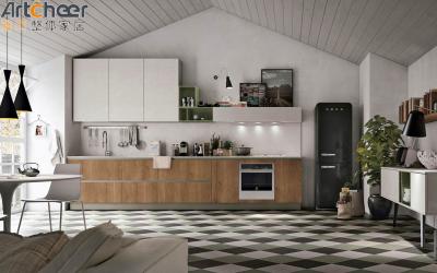 China Customized Color Island Sink Base Cabinet with Modern PANEL Wood Style Kitchen Cabinet for sale