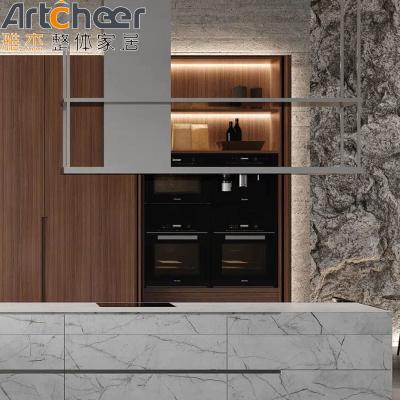 Cina Porta modulare dell' armadietto da cucina in acrilico con telaio in alluminio e tavolino in pietra sinterizzata in vendita
