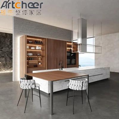Cina Porta modulare dell' armadietto da cucina in acrilico con telaio in alluminio e tavolino in pietra sinterizzata in vendita