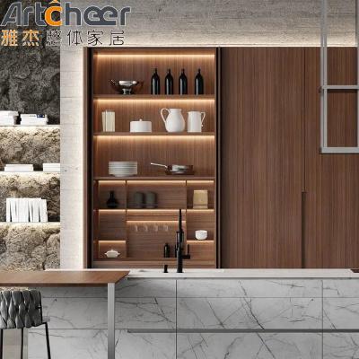 Cina Porta modulare dell' armadietto da cucina in acrilico con telaio in alluminio e tavolino in pietra sinterizzata in vendita