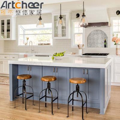 China Sink Base Custom Kitchen Islands Table With Solid Timber Drawers And Quartz Stone Top for sale