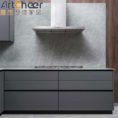 China Small Kitchen Design with Japanese Style L Shape Kitchen Cabinets and Pull Down Function for sale