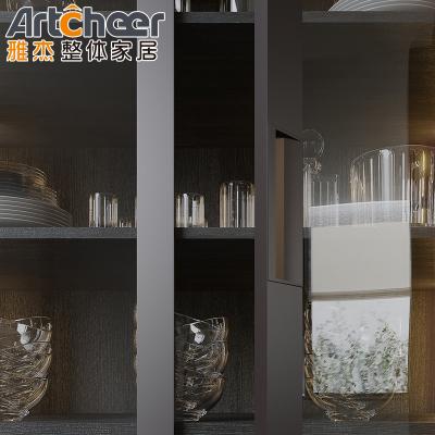 Cina Arredamento di cucina in legno massello Arredamento di cucina moderno con lusso Isola di cucina Set di mobili di design libero in vendita