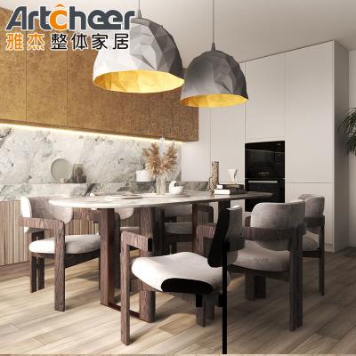 China Estilo de design contemporâneo PVC e MDF gabinete de despensa de cozinha com acabamento de melamina UV à venda