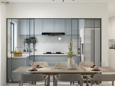 Cina Armadi e cassetti della cucina a scaffale regolabile nel design contemporaneo di mobili in rovere massello in vendita