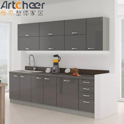China French Style Kitchen Cupboard with Radius Beveled Edge Countertop and Melamine Board for sale