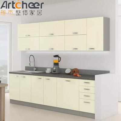 China French Style Kitchen Cupboard with Radius Beveled Edge Countertop and Melamine Board for sale