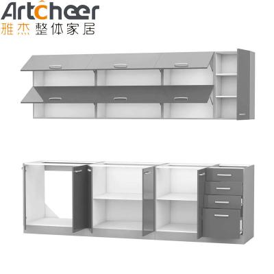 China French Style Kitchen Cupboard with Radius Beveled Edge Countertop and Melamine Board for sale