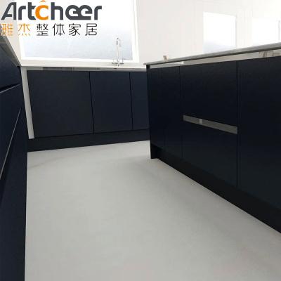 Cina Arredamento di cucina personalizzato in colore grigio e blu in forma di L per cucina moderna da Foshan in vendita