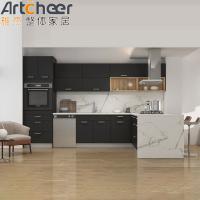 Quality Minimalistic Design Grey Solid Wood Kitchen Cabinets with Imported Quartz Stone for sale