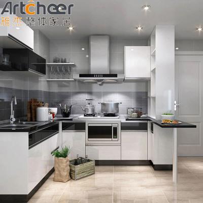 China Villa American Standard Kitchen Cabinets Simple Style with Roller Shutter and Handle for sale