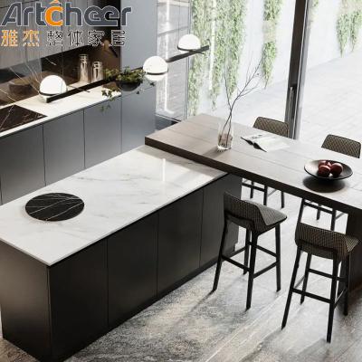 China Island Design Kitchen Cabinet With Solid Wood Frame Customized Color Lacquer Finish for sale