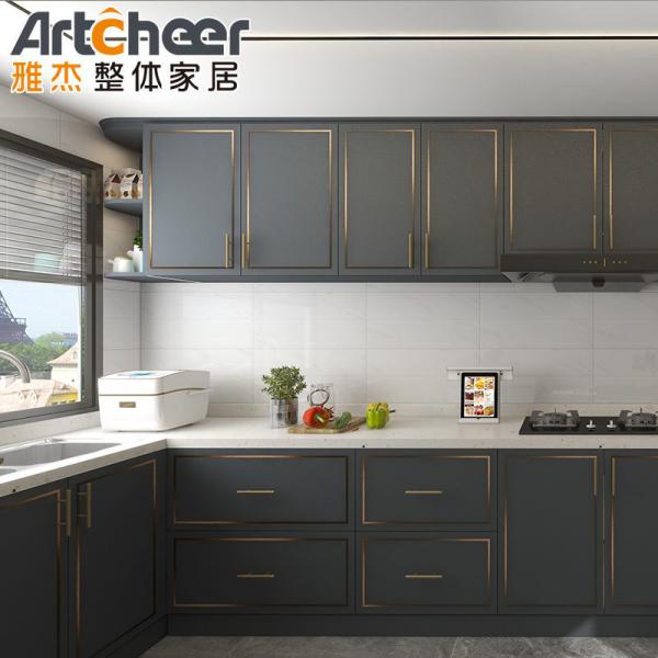 Quality Modular Customized Kitchen Cabinet Black And White Lacquer For Kitchen Furniture for sale