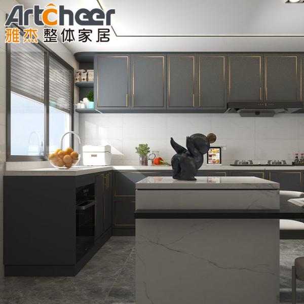Quality Modular Customized Kitchen Cabinet Black And White Lacquer For Kitchen Furniture for sale