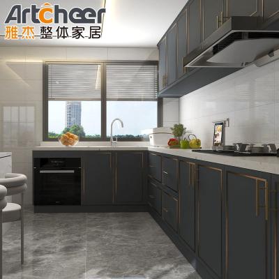 China Modular Customized Kitchen Cabinet Black And White Lacquer For Kitchen Furniture for sale