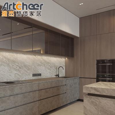 China RTA Home Kitchen Cabinet with Wine Bar Cabinet in Solid Wood and Customizable Size for sale