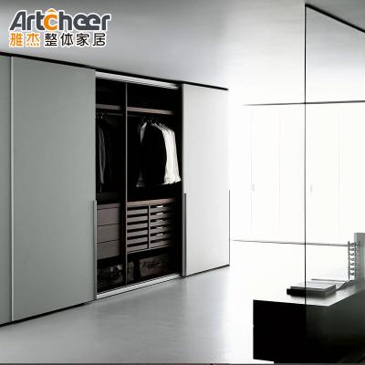 Cina Arredamento per camera da letto Abbigliamento bianco moderno Armadio con magazzino Parete Disegno Porta scorrevole in vendita