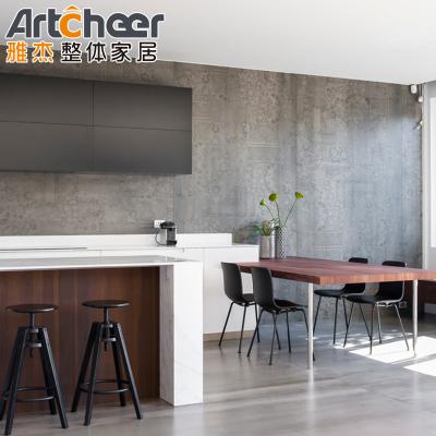 China Customized Color Ready to Assemble Kitchen Cabinets with Island in Lacquer or Finish for sale