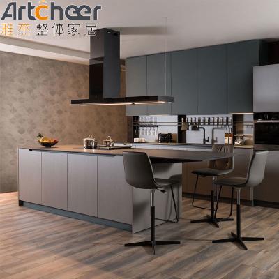 China Plywood Modern Stylish Ready to Assemble Modular Kitchen Cabinet Furniture in Black for sale