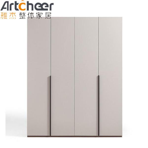 Bedroom Furniture Modern light grey wardrobe Closet Design with Clothes Hanger and Two Doors