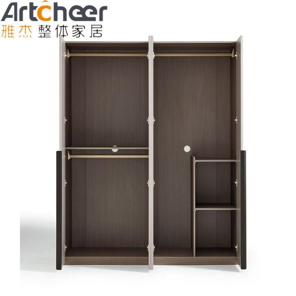 Bedroom Furniture Modern light grey wardrobe Closet Design with Clothes Hanger and Two Doors