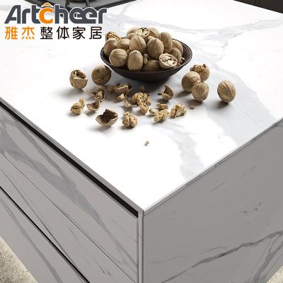 Cina Armadio da cucina in acciaio inossidabile con colore bianco e isola da cucina in stile italiano in vendita