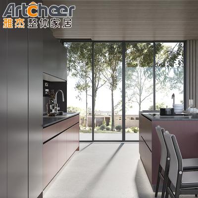 China Particleboard Islands Modulaire keukenkasten voor container villa huis in Bodex kleur Te koop