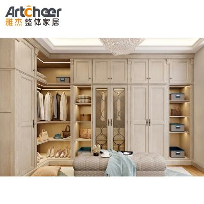 Cina Armadio d'angolo in legno regolabile a forma di I in finitura bianca per mobili da letto sauditi in vendita