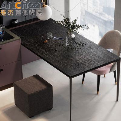 中国 Handless Door Soft Close L Shape Kitchen Cabinet With Solid Surface Countertop Modern Design 販売のため