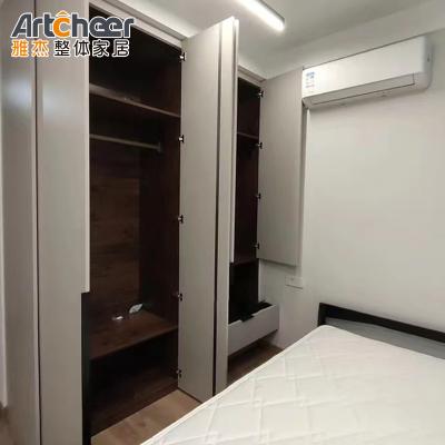 Cina Villa Modern Slider Alimirah Combinazione vetro di legno Armadio Abbigliamento Organizzatore in vendita