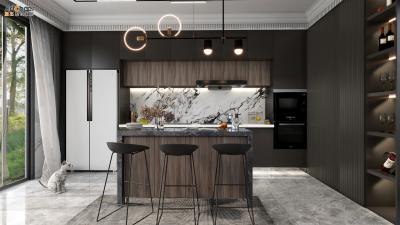 China Stainless Steel Countertop Furniture Set with Beveled Edge and Drawer Basket Accessories for sale