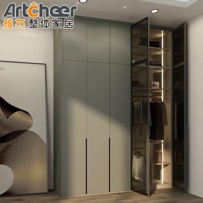 China Solid Wood Bedroom Storage with 2 Door Wardrobe Hanging Rail and Adjustable Height for sale