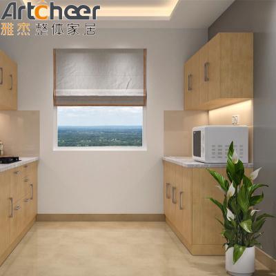 China Small Size I Shape Kitchen Cabinets With Sink And E0 Grade Material In Lacquer Finish for sale