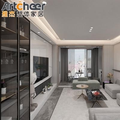 Cina Dimensione personalizzata Moderno Disegno 85 Inch Legno TV Stand Parete Unità per mobili del soggiorno in vendita